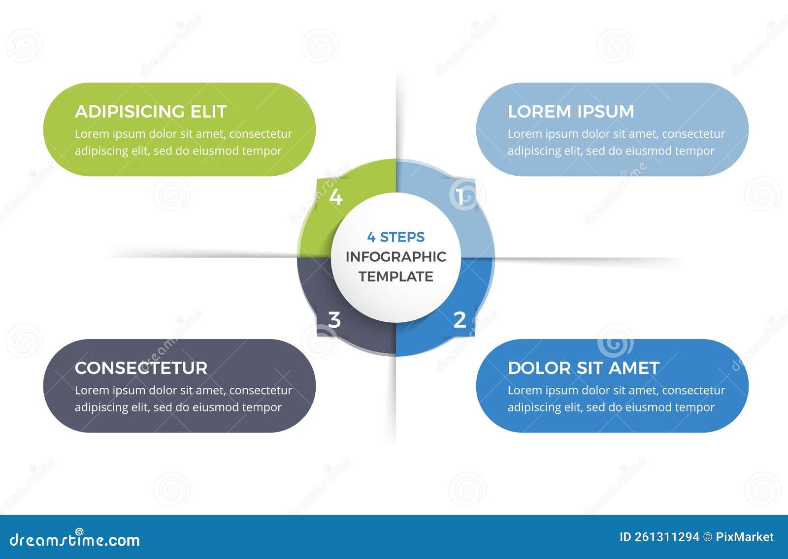 Circle Infographic Template With Four Elements Stock Vector