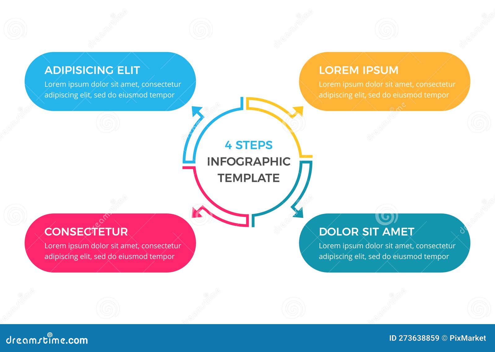 Circle Infographic Template with Four Elements Stock Vector ...
