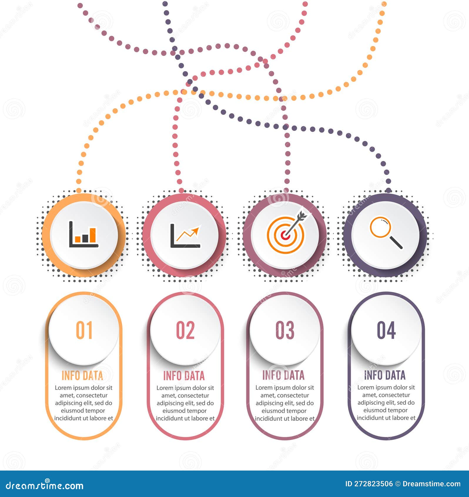 Circle Infographic Template Four Option, Process or Step for Business ...