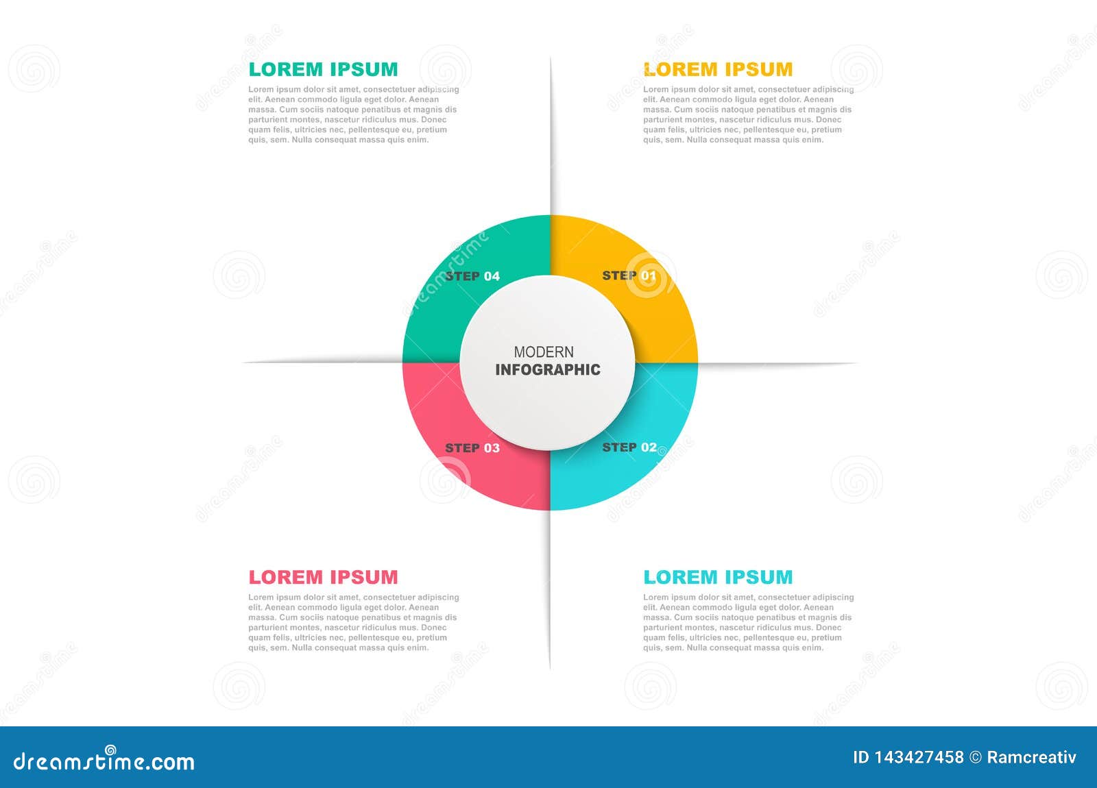 Circle Infographic Template with Icons and 4 Steps or Options. Business ...