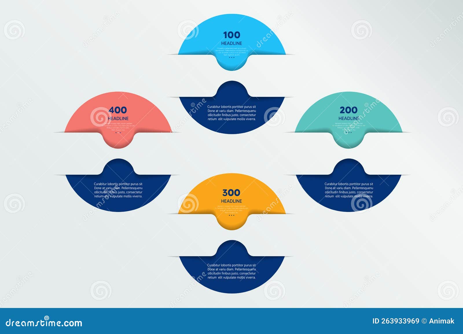Circle Infographic Template. Round Net Diagram, Graph, Presentation ...