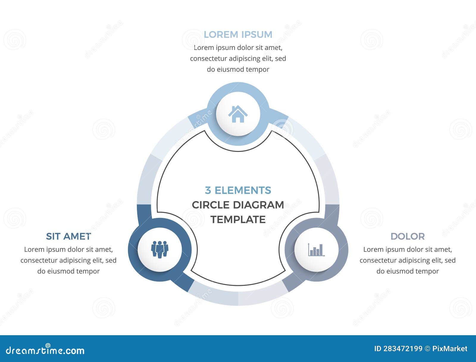 Circle Infographic Template - Three Elements Stock Vector ...