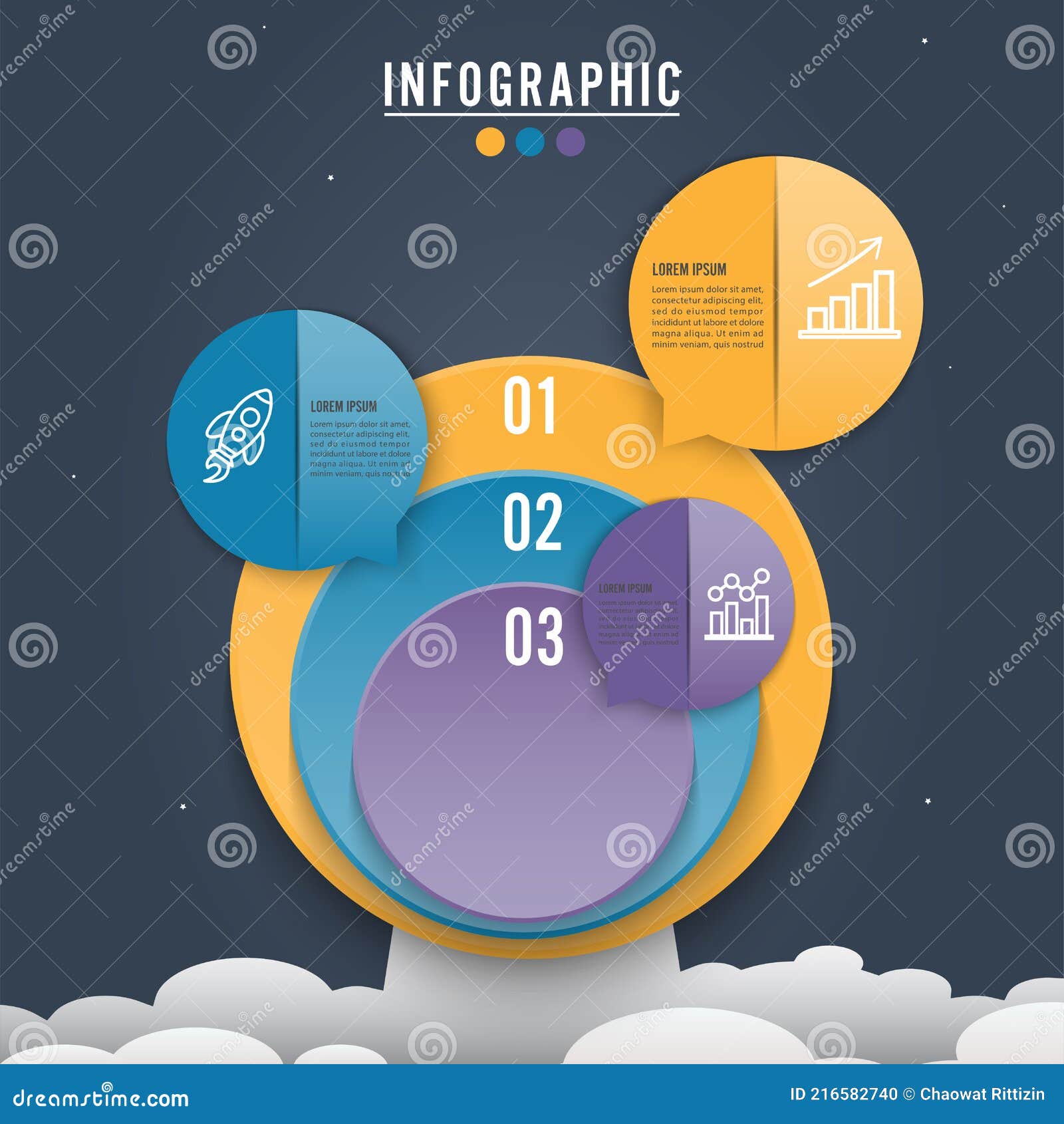 Circle Infographic Template Three Option, Process or Step for Business ...