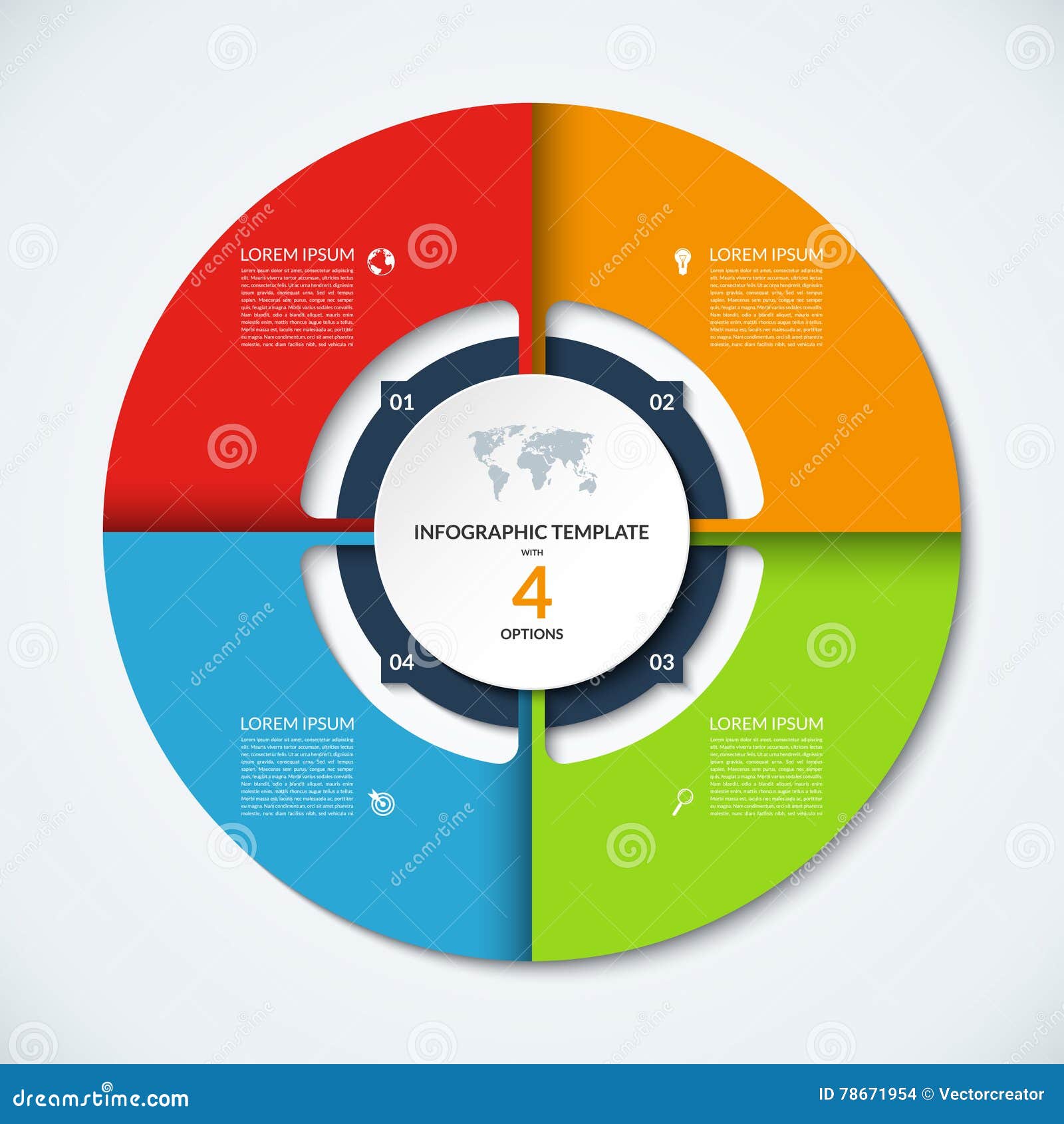 Circle Infographic Template. Vector Layout with 4 Options Stock Vector ...