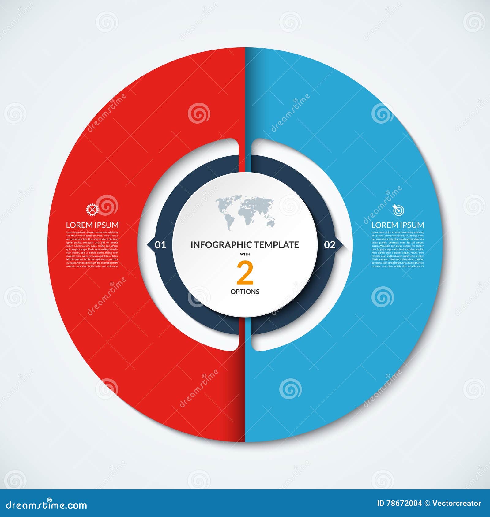 Circle Infographic Template. Vector Layout with 2 Options Stock Vector ...