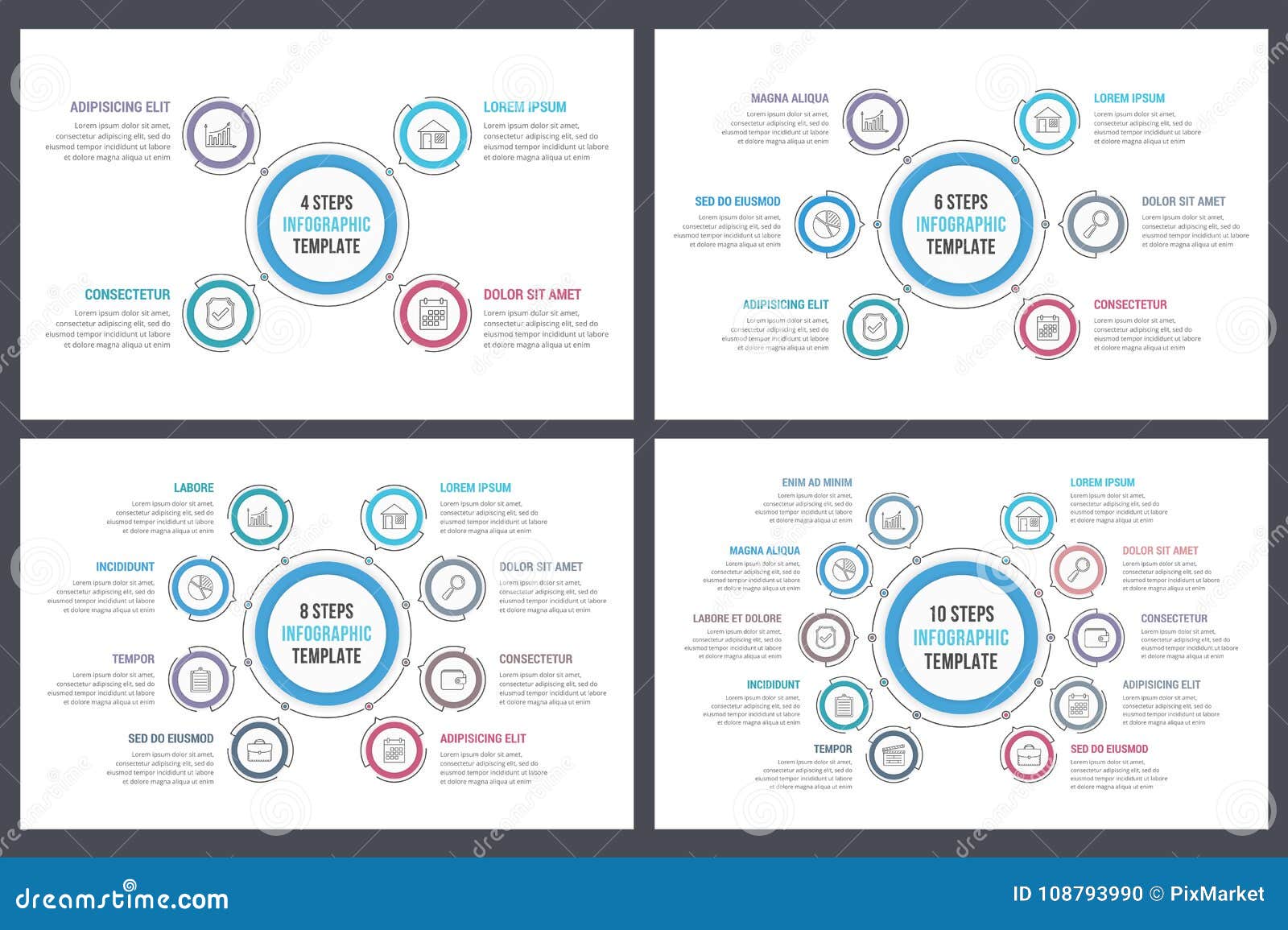 Circle Infographics stock vector. Illustration of connected - 108793990