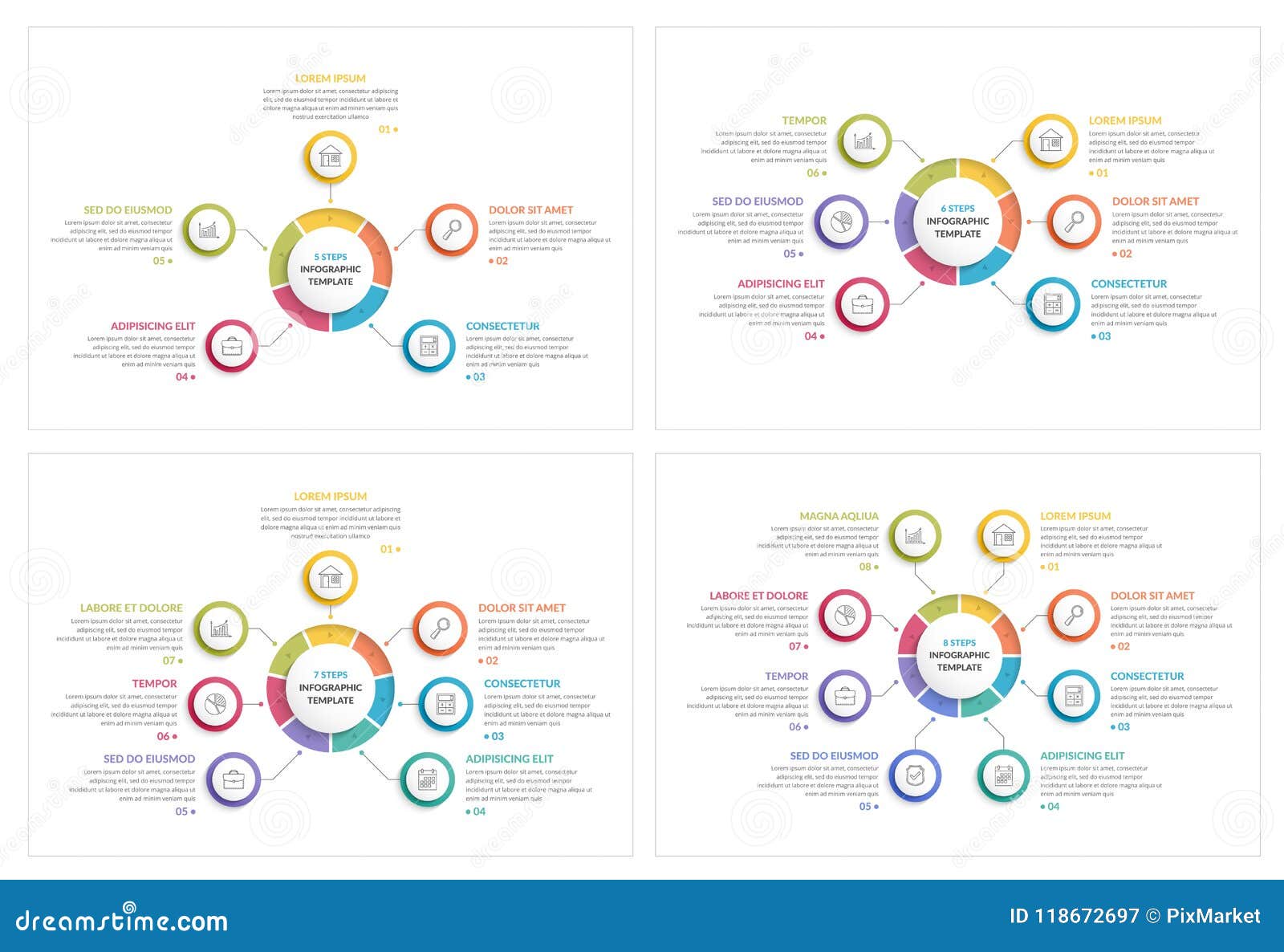 Circle Infographics stock vector. Illustration of concept - 118672697