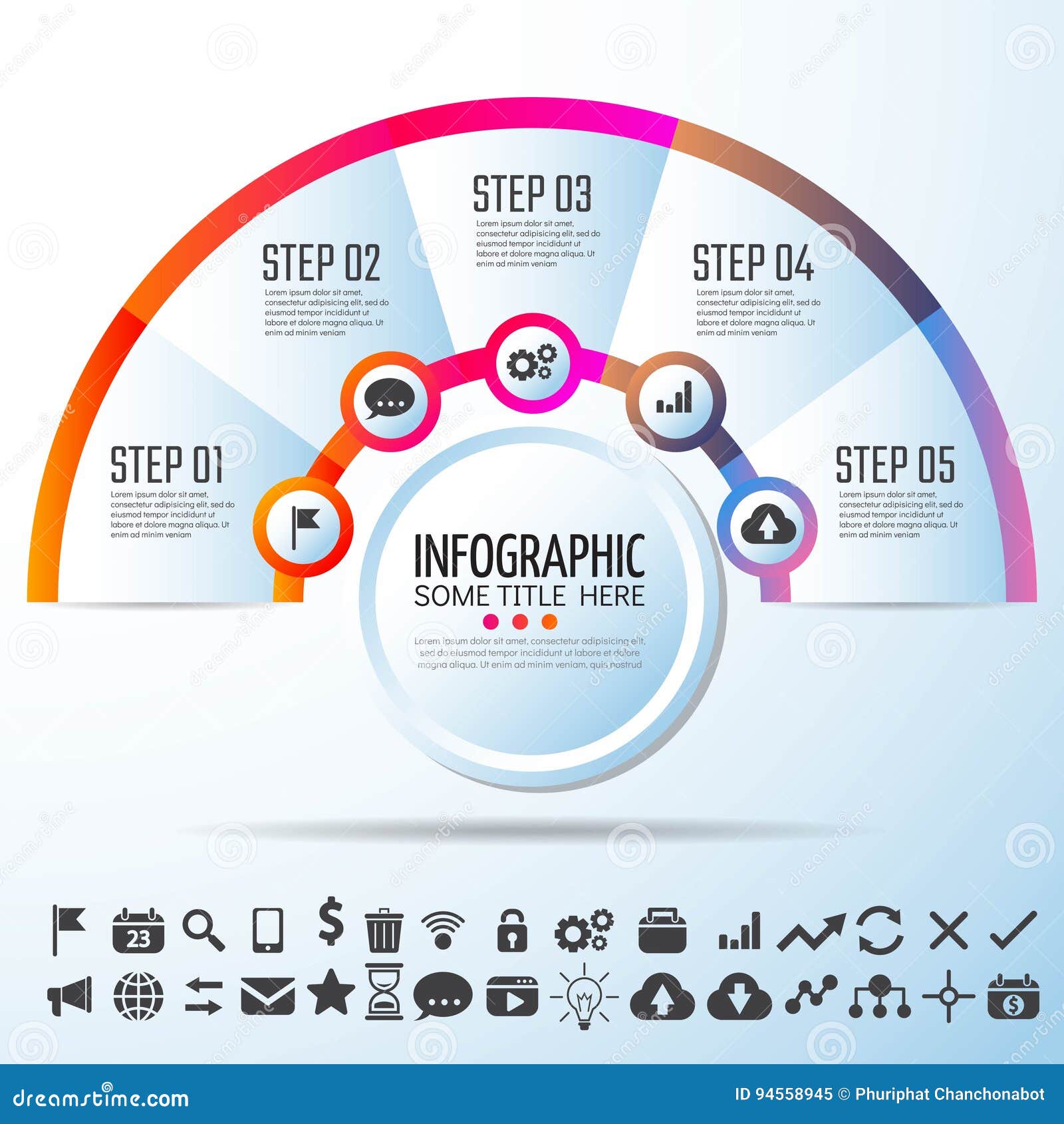 Circle Infographics Design Template Stock Vector - Illustration of ...