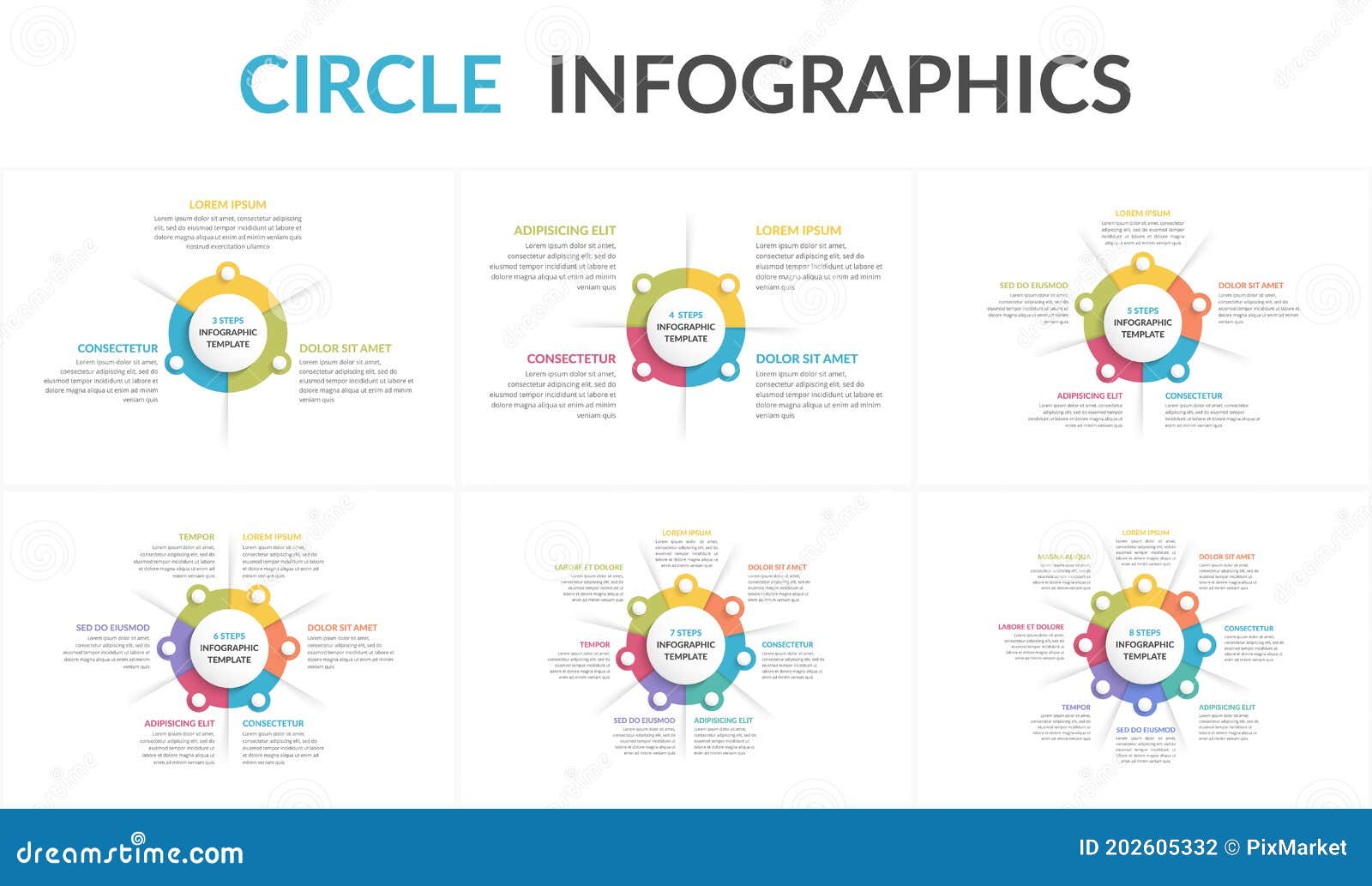 Circle Infographics stock vector. Illustration of eight - 202605332