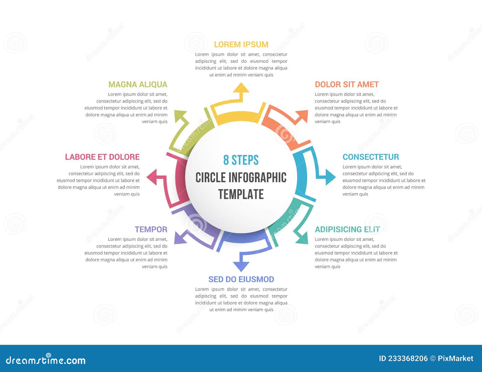 Circle Infographics - Eight Elements Stock Vector - Illustration of ...