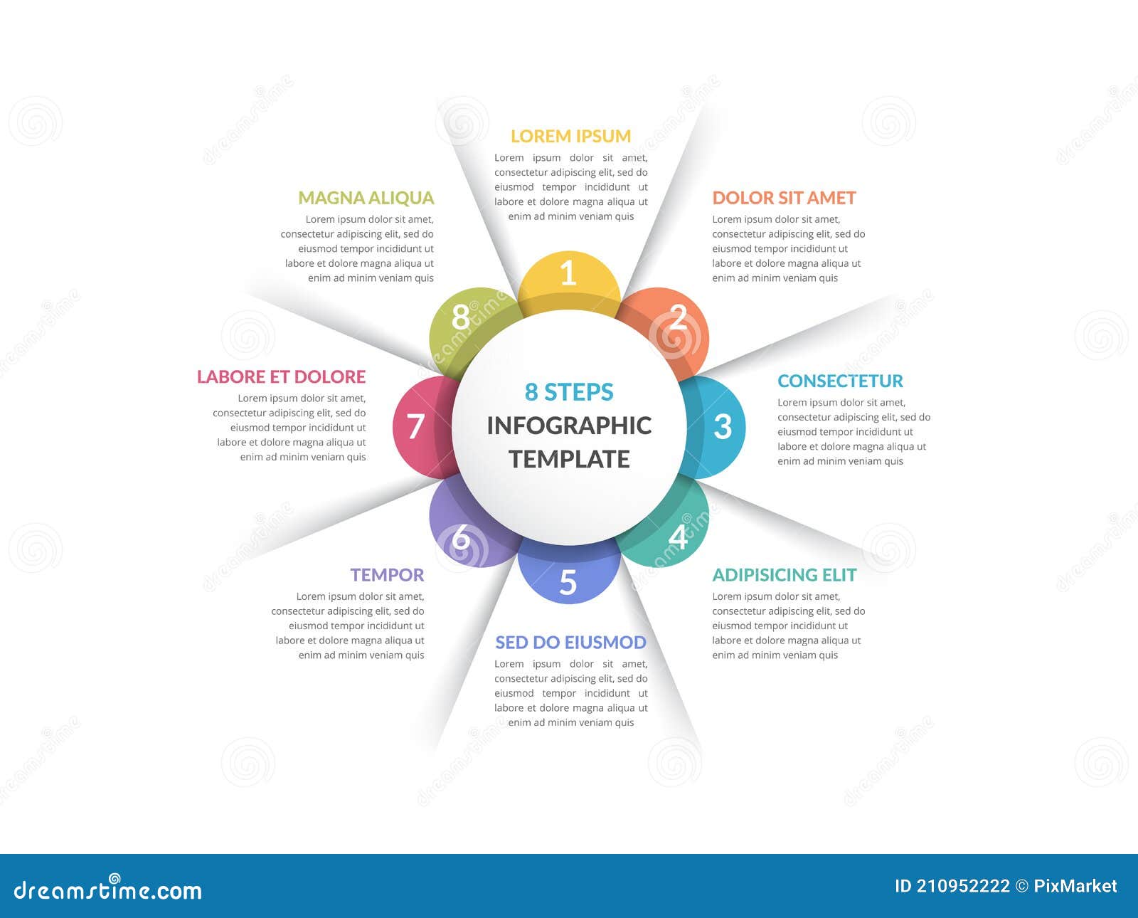 Circle Infographics - Eight Elements Stock Vector - Illustration of ...