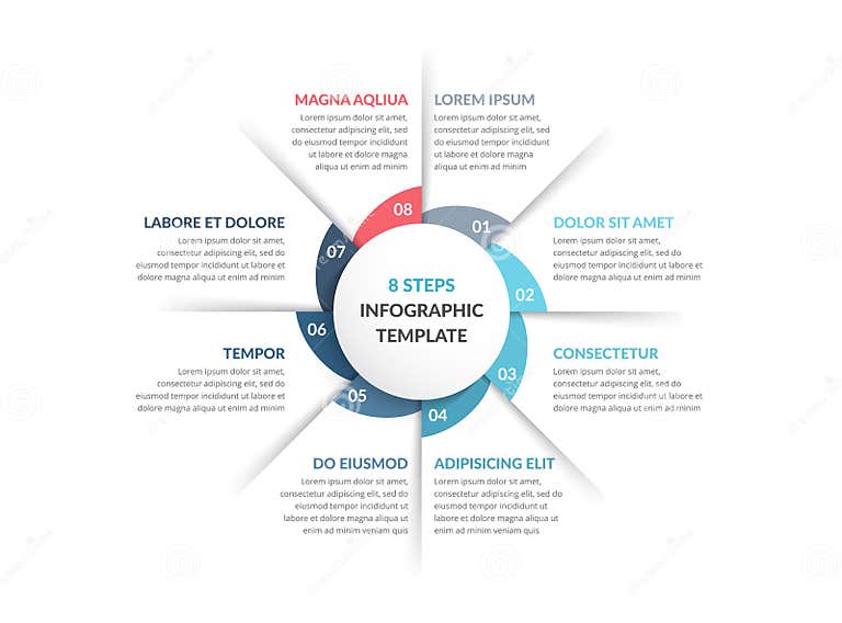 Circle Infographics - Eight Elements Stock Vector - Illustration of ...