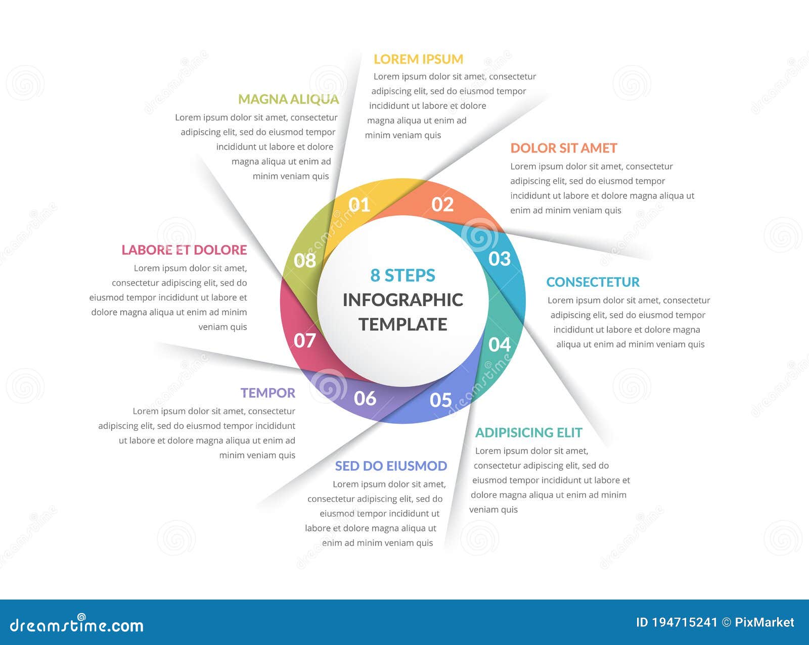 Circle Infographics - Eight Elements Stock Vector - Illustration of ...