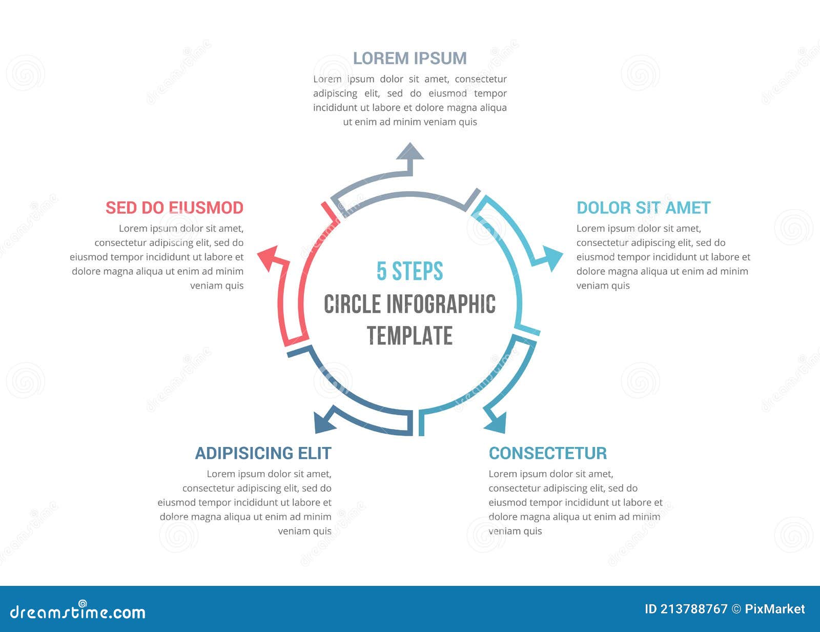 Circle Infographics - Five Elements Stock Vector - Illustration of ...