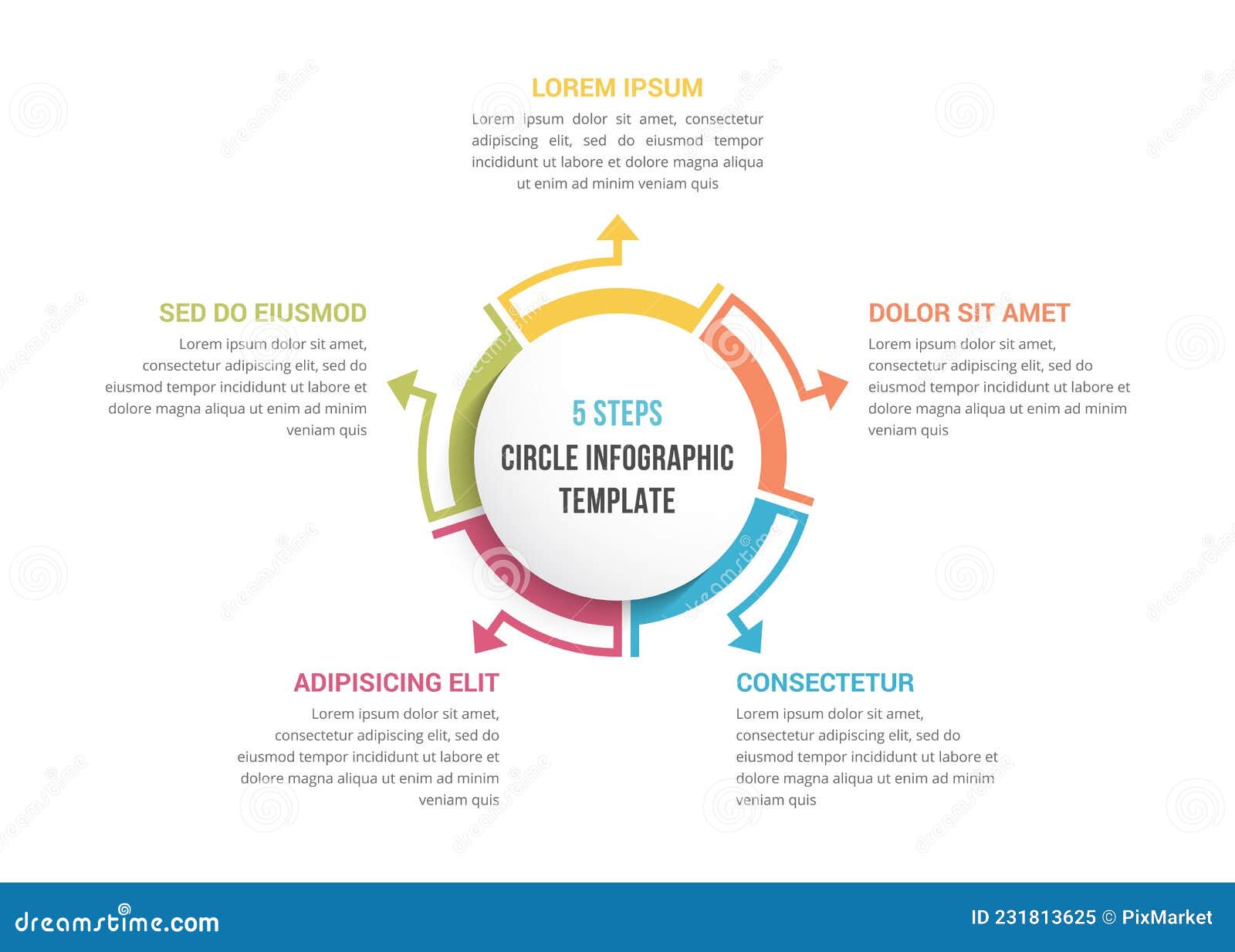 Circle Infographics - Five Elements Stock Vector - Illustration of ...