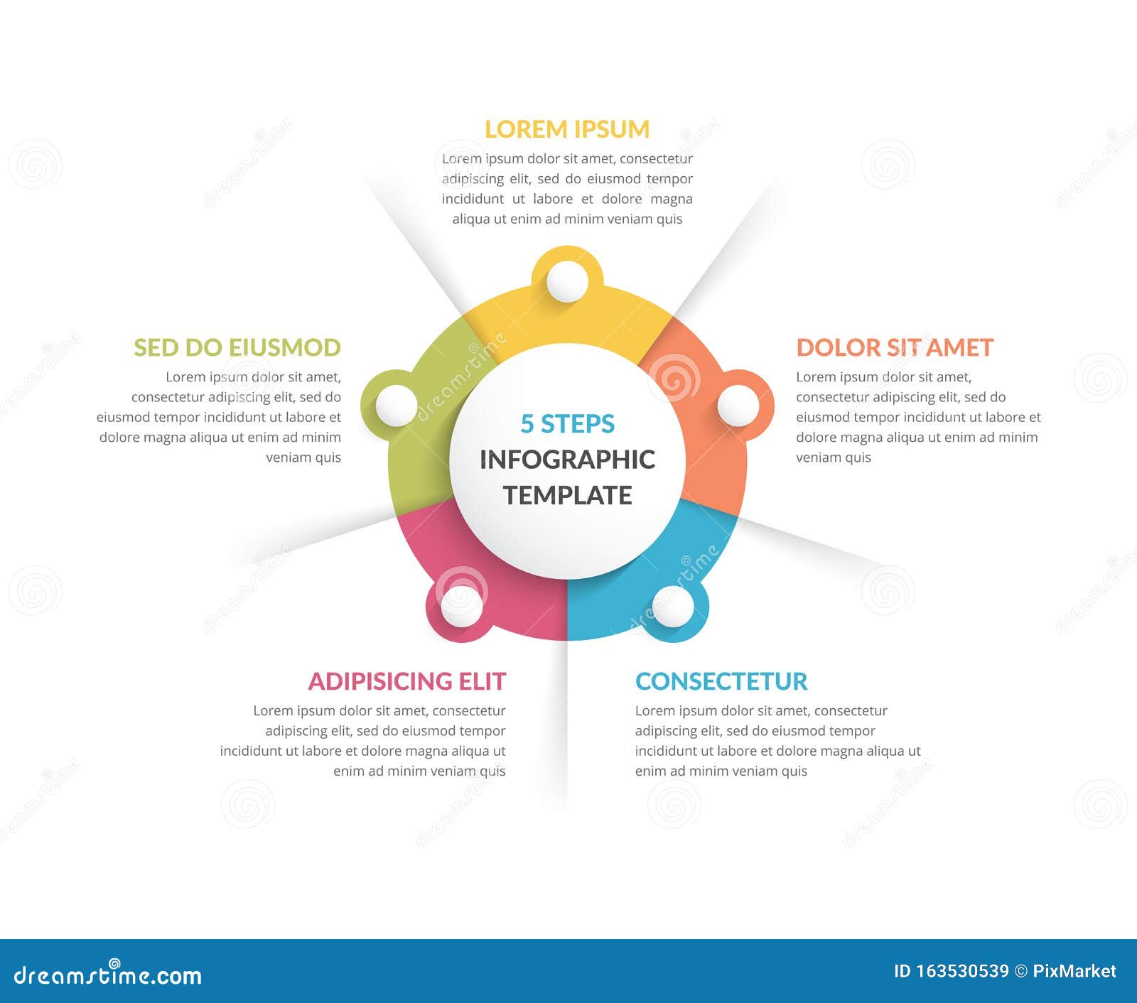 Circle Infographics - Five Elements Stock Vector - Illustration of ...