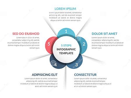 Circle Infographics - Five Elements Stock Vector - Illustration of ...