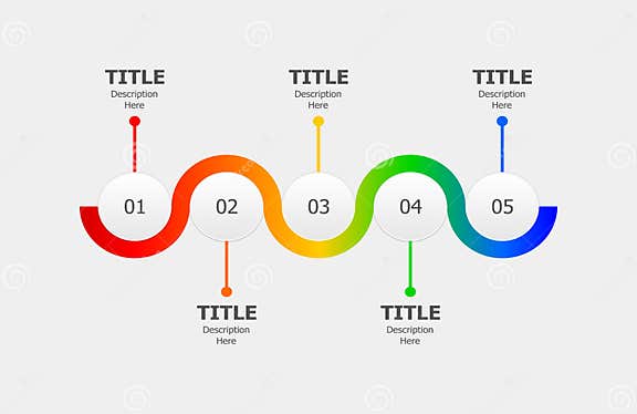 Circle Infographics for Five Steps Process or Progression. Stock Vector ...