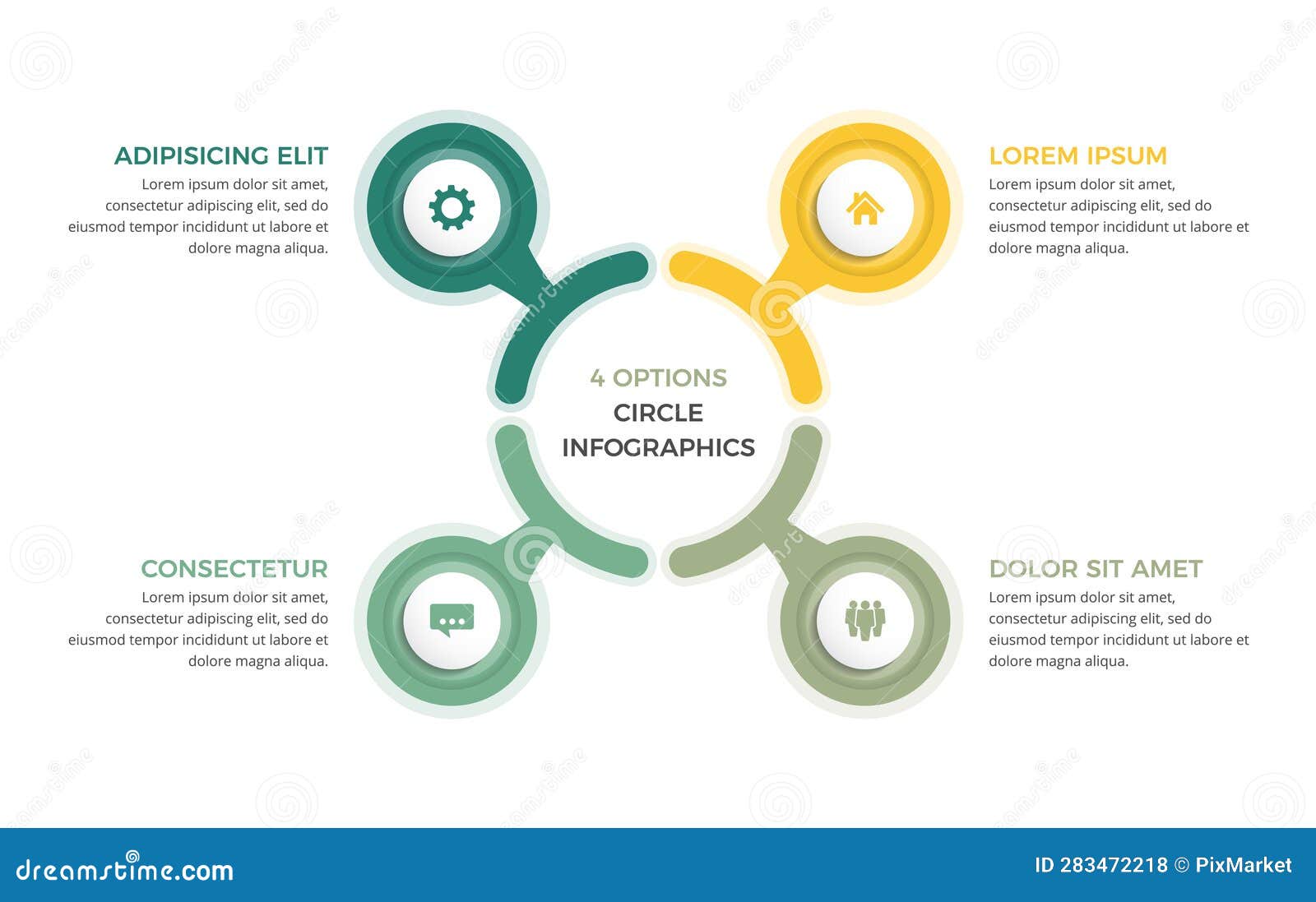 Circle Infographics - Four Elements Stock Vector - Illustration of ...