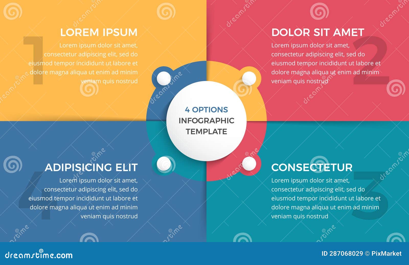 Circle Infographics - Four Elements Stock Illustration - Illustration ...