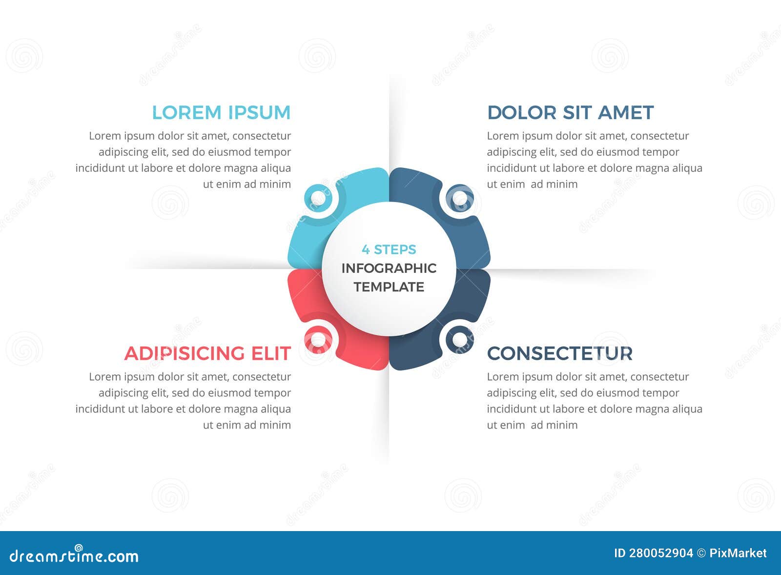 Circle Infographics with Four Elements Stock Vector - Illustration of ...