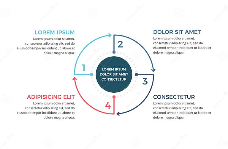 Circle Infographics - Four Elements Stock Vector - Illustration of ...
