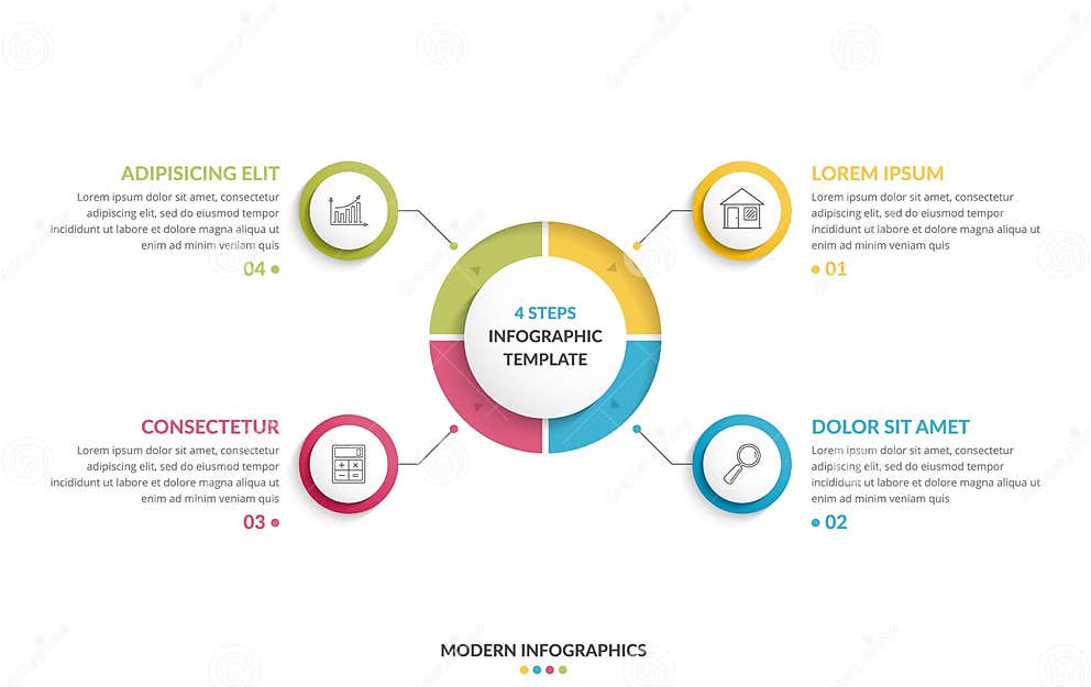 Circle Infographics - Four Elements Stock Vector - Illustration of ...
