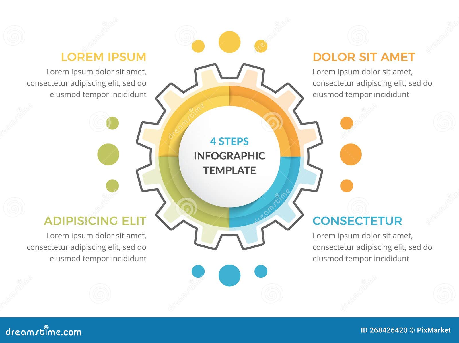 Circle Infographics with Gear Stock Vector - Illustration of gear ...
