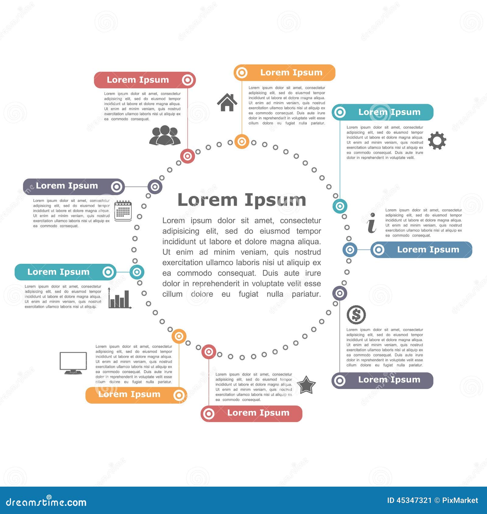 Circle Infographics stock vector. Illustration of organization - 45347321