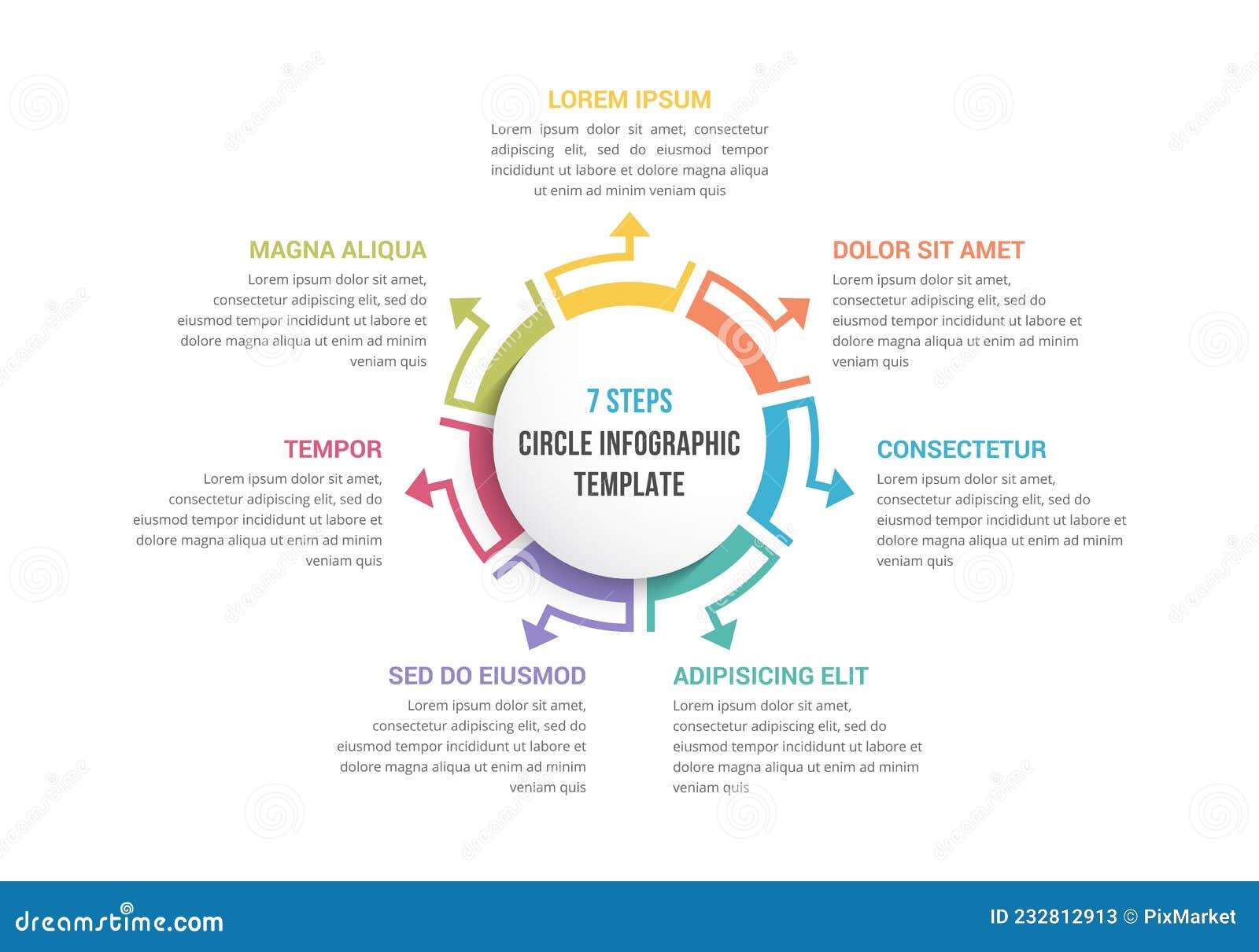 Circle Infographics - Seven Elements Stock Vector - Illustration of ...
