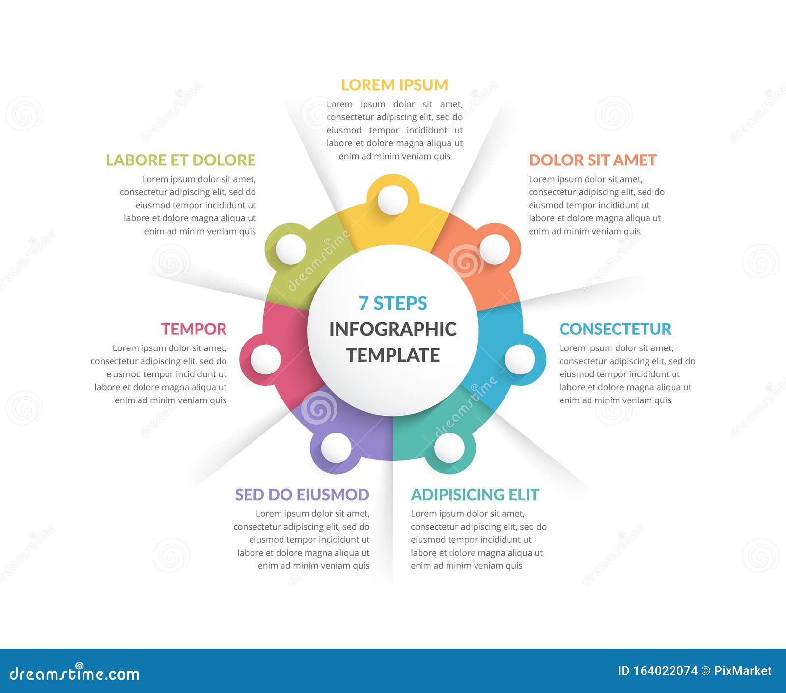 Circle Infographics - Seven Elements Vector Illustration ...