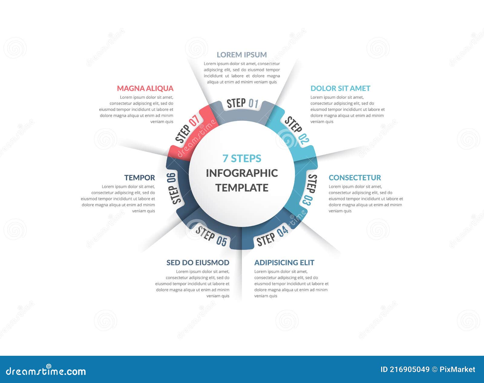 Circle Infographics - Seven Elements Stock Vector - Illustration of ...