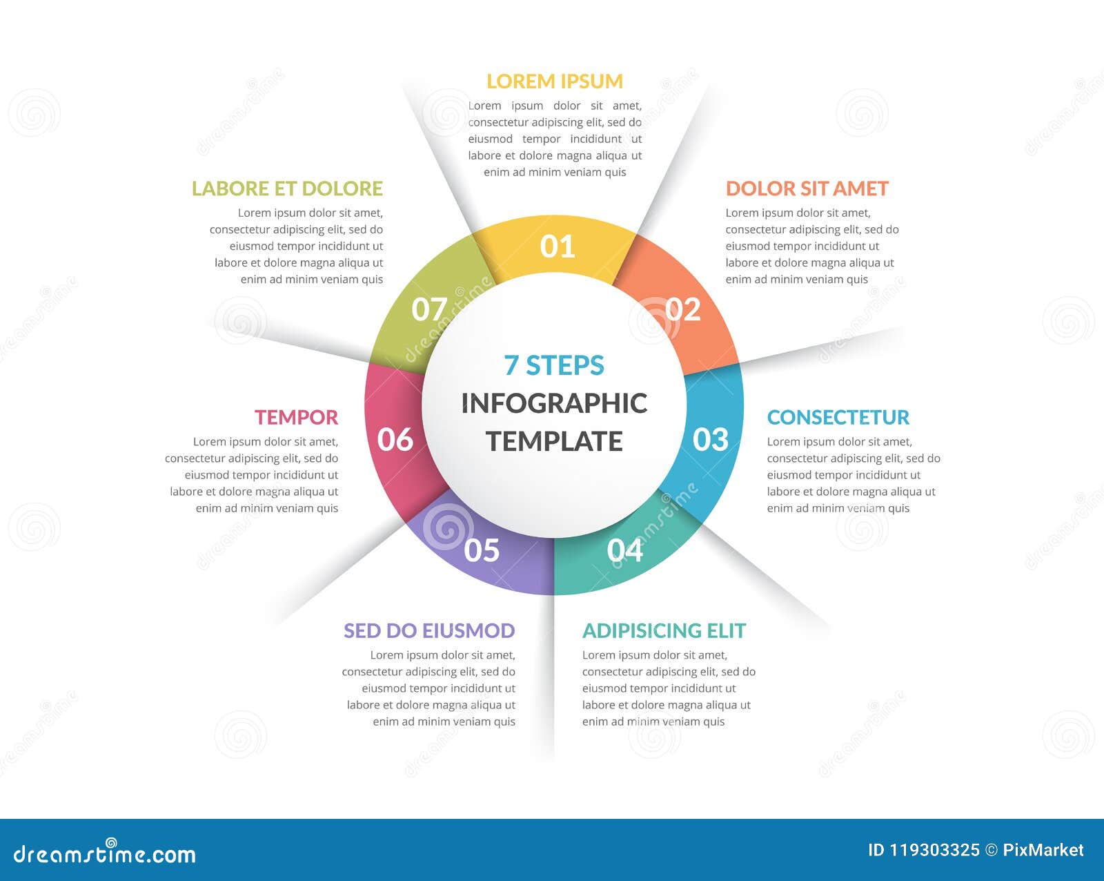 Circle Infographics - Seven Elements Stock Vector - Illustration of ...