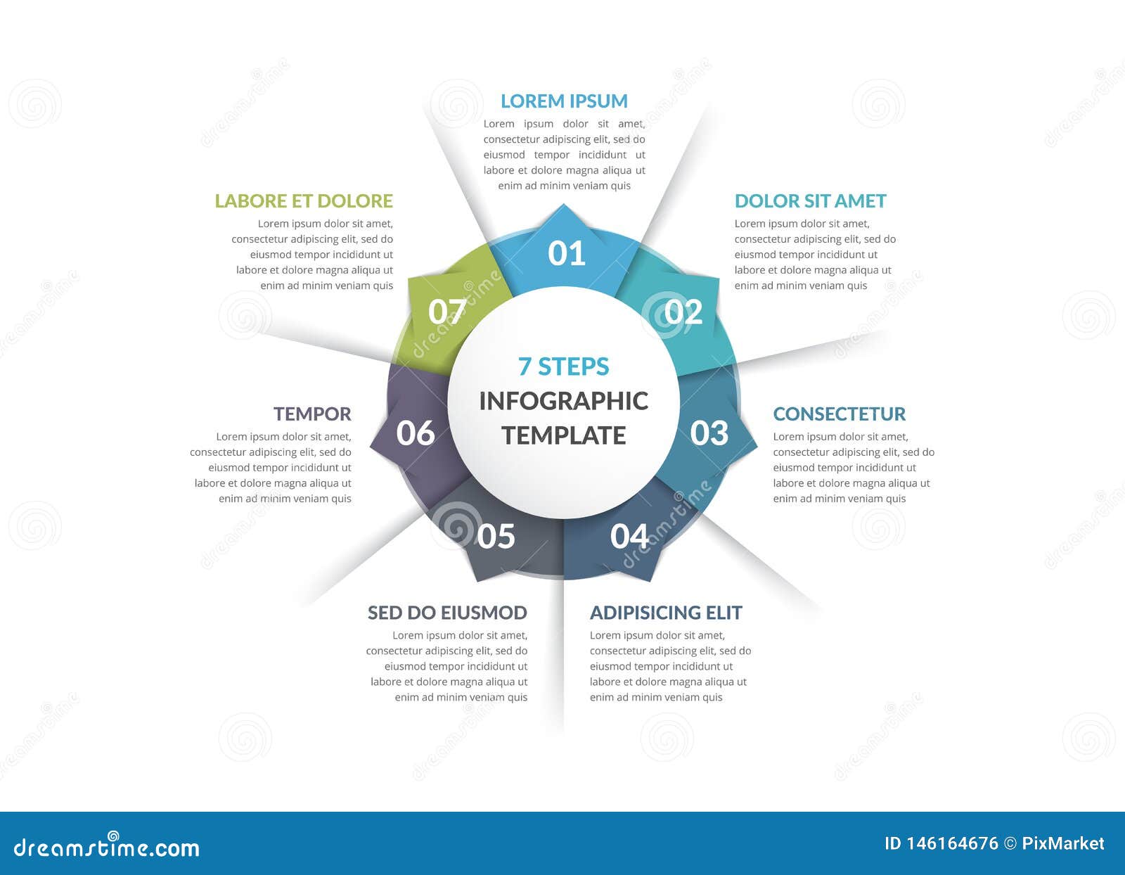 Circle Infographics - Seven Elements Stock Vector - Illustration of ...