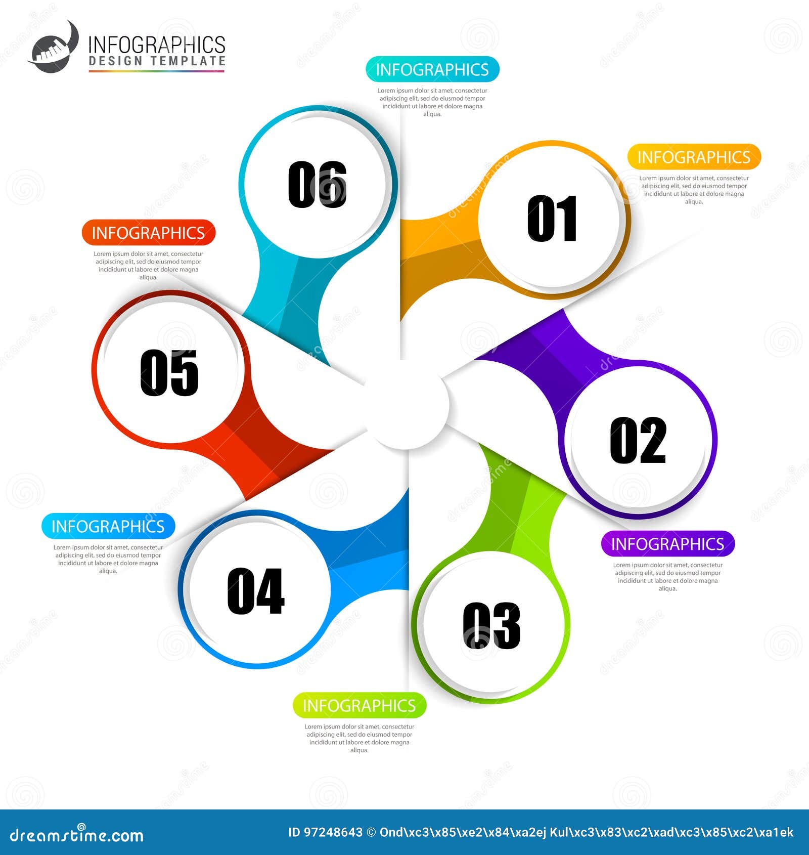Circle Infographics. Template for Diagram. Six Steps Stock Vector ... Circle Infographics. Template for Diagram. Six Steps Stock Vector ...