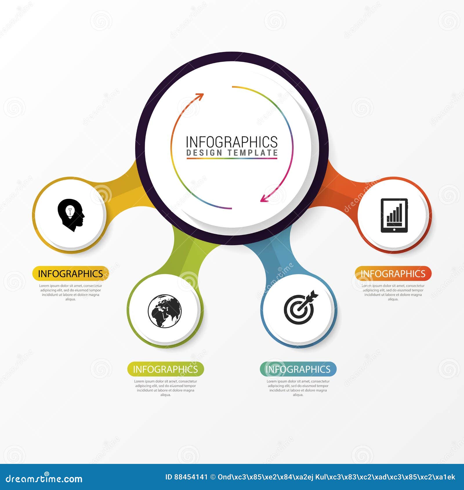 Circle Infographics. Template for Diagram. Vector Illustration Stock ...