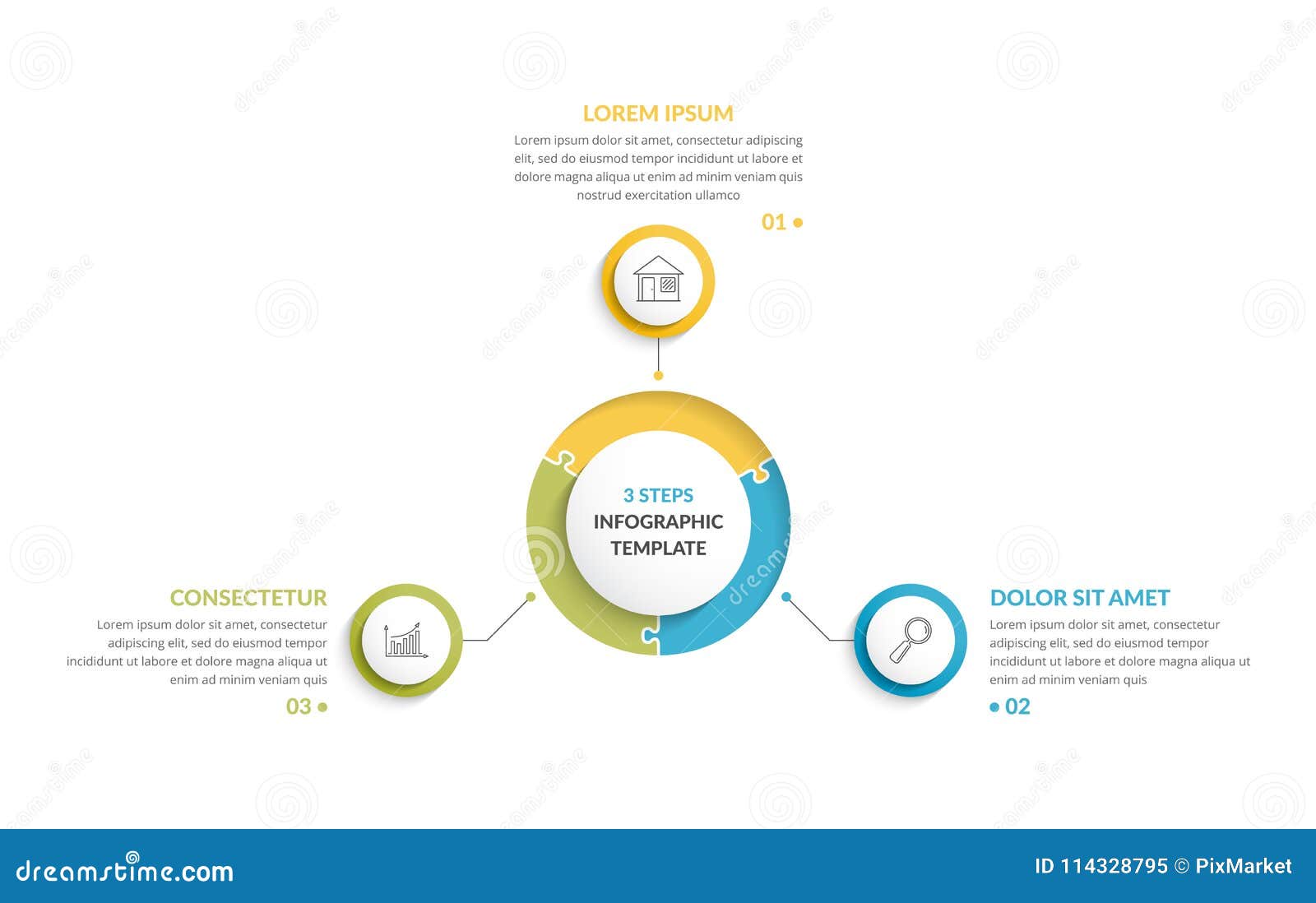 Circle Infographics - Three Elements Stock Vector - Illustration of ...