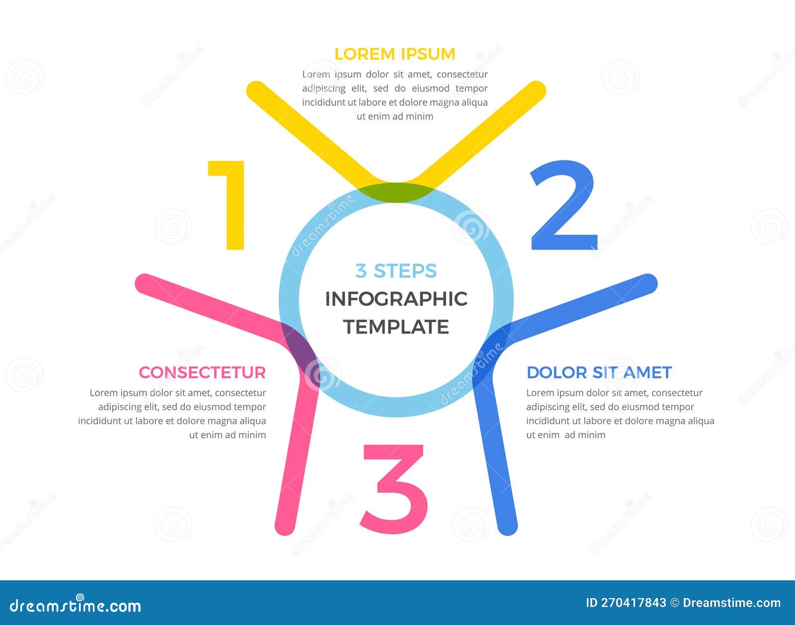 Circle Infographics with Three Elements Stock Vector - Illustration of ...