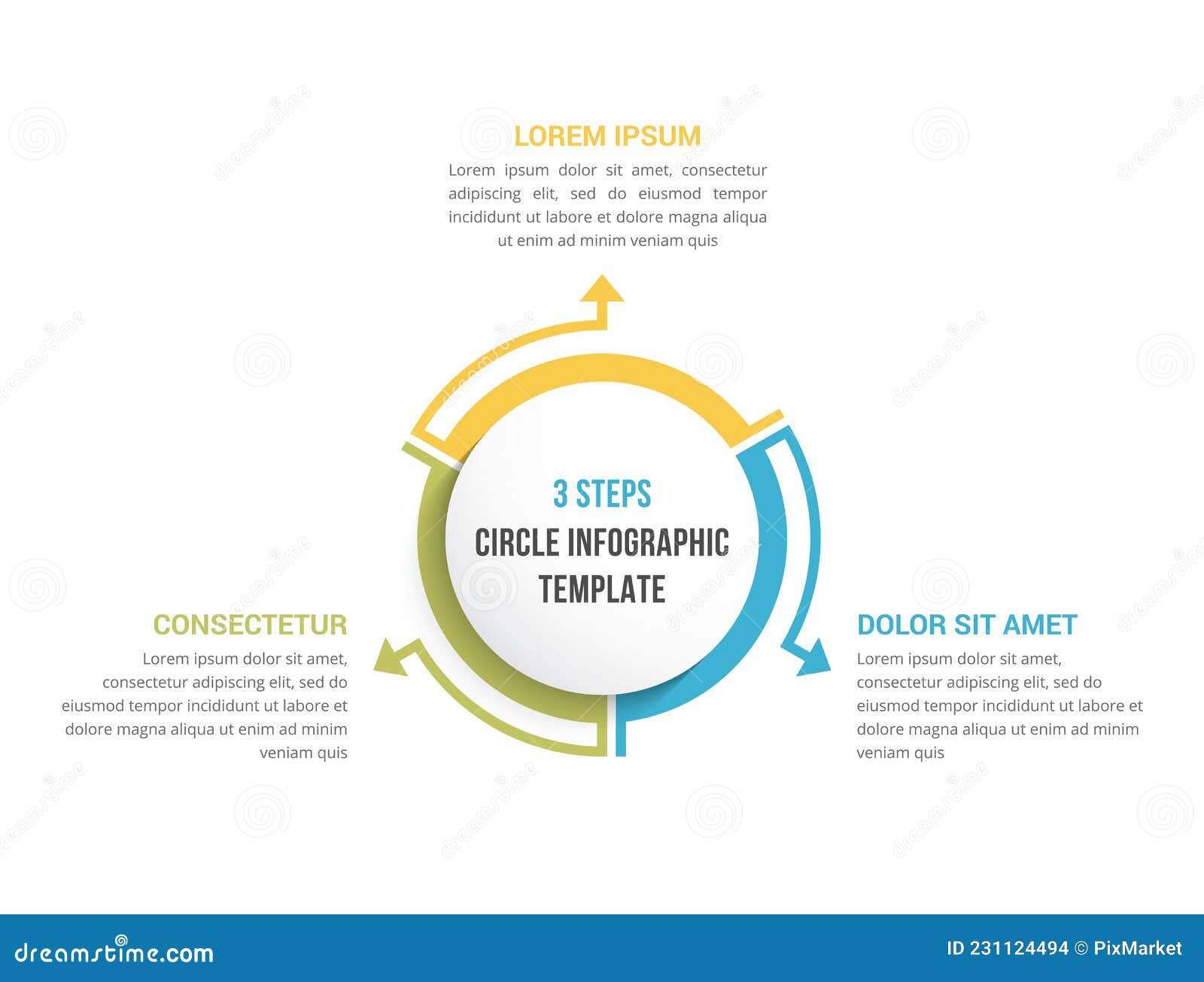 Circle Infographics - Three Elements Stock Vector - Illustration of ...