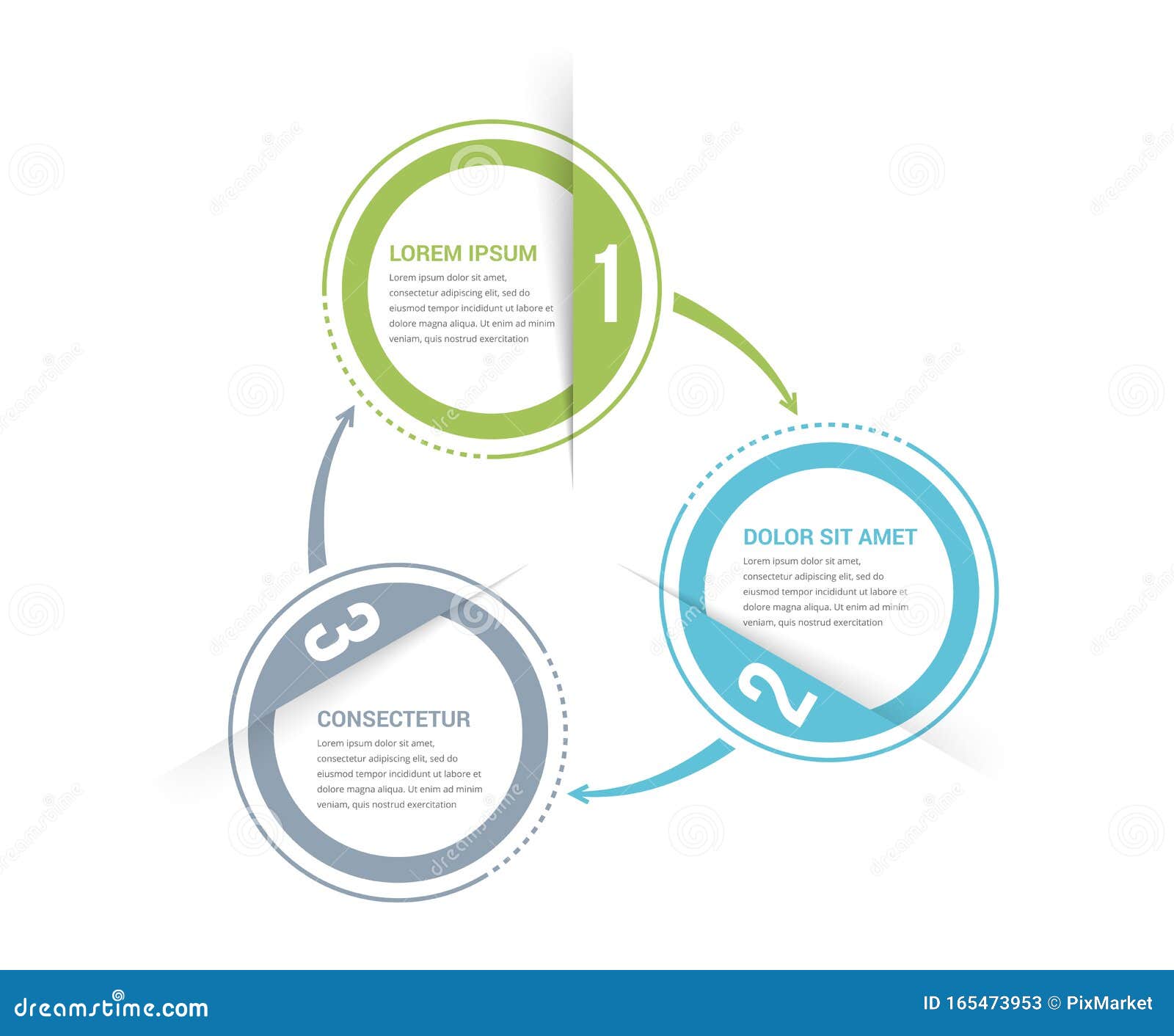 Circle Infographics - Three Elements Stock Vector - Illustration of ...