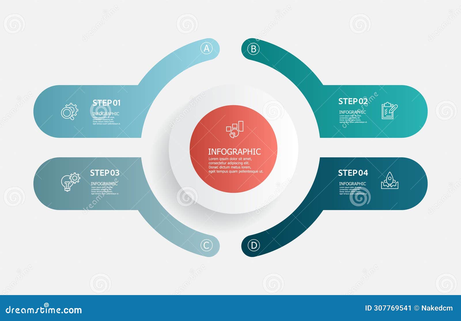 Circle Infographics Timeline Element Business Data Steps Report Layout ...