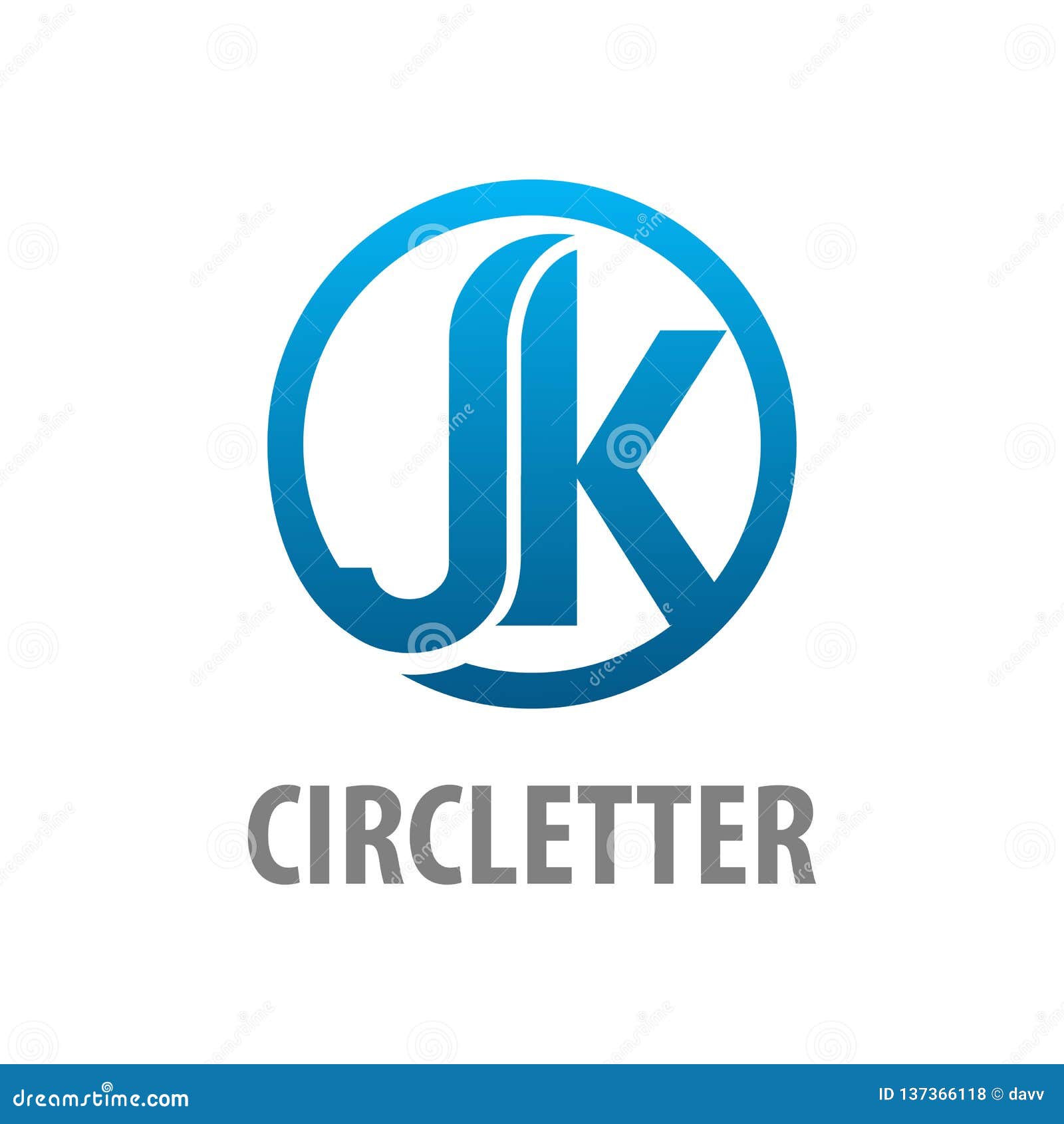 Circle Initial Letter JK Logo Concept Design. Symbol Graphic Template ...