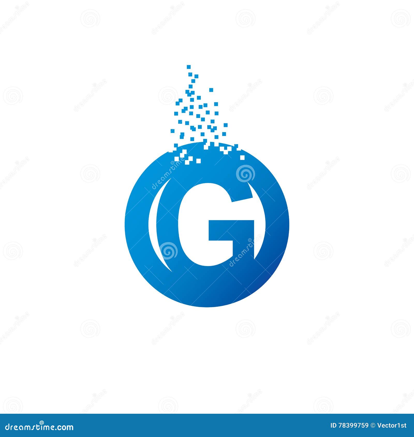 Circle Initial Letter Uppercase Logo Design Template Stock Illustration ...