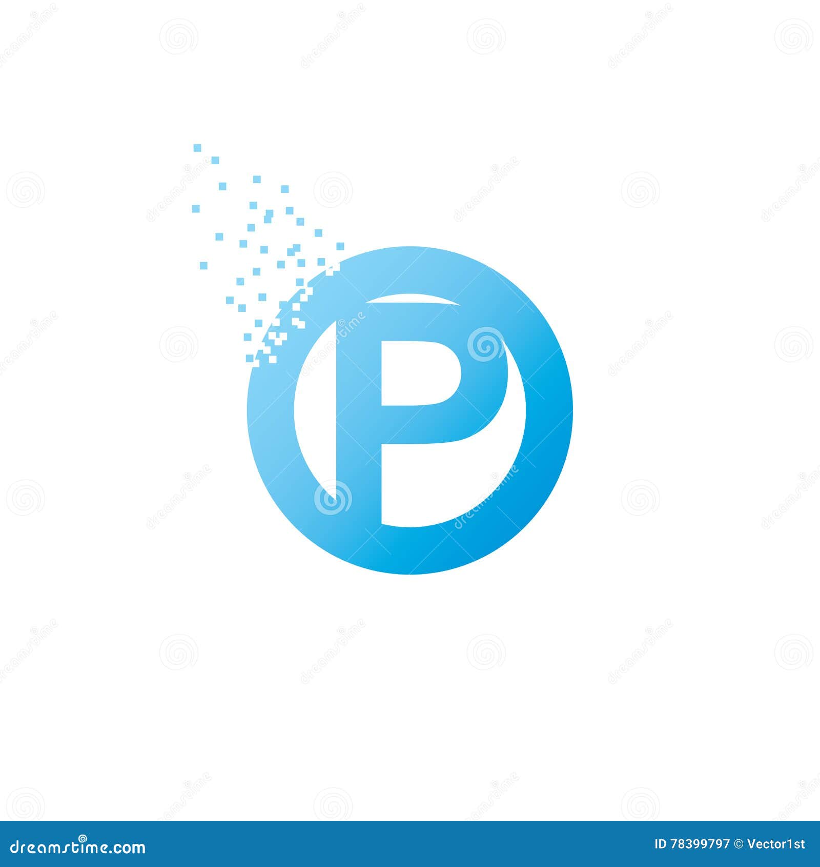 Circle Initial Letter Uppercase Logo Design Template Stock Illustration ...