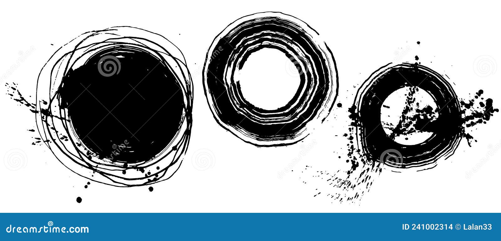 Circle Ink Art. Brush Stroke Illustration Stock Vector - Illustration ...