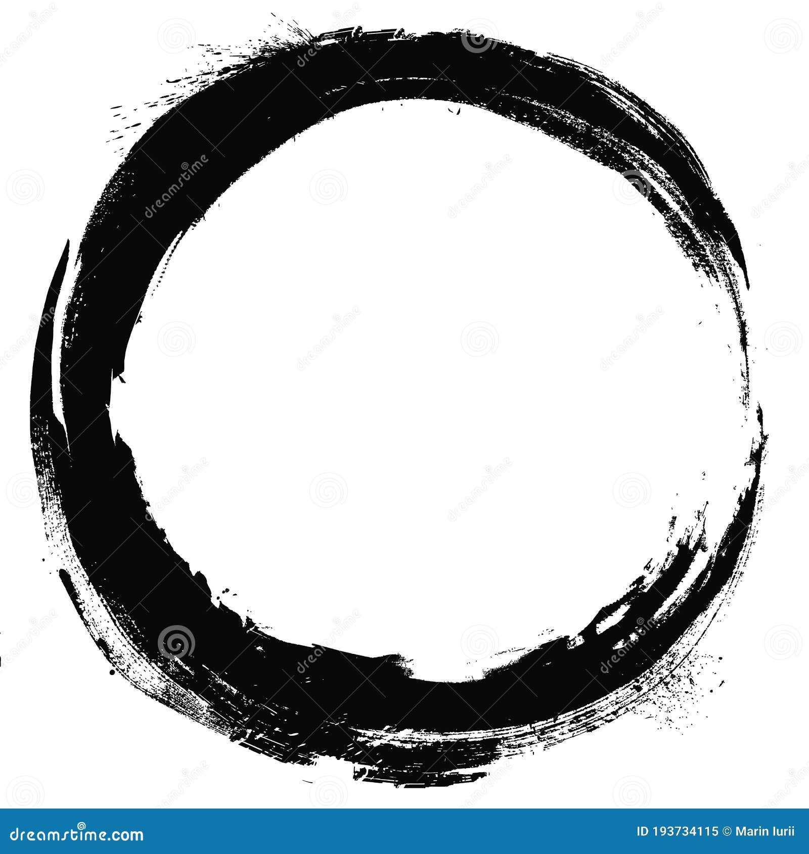 The Circle is an Ink Drawing with Texture of Brush Strokes . Stock ...