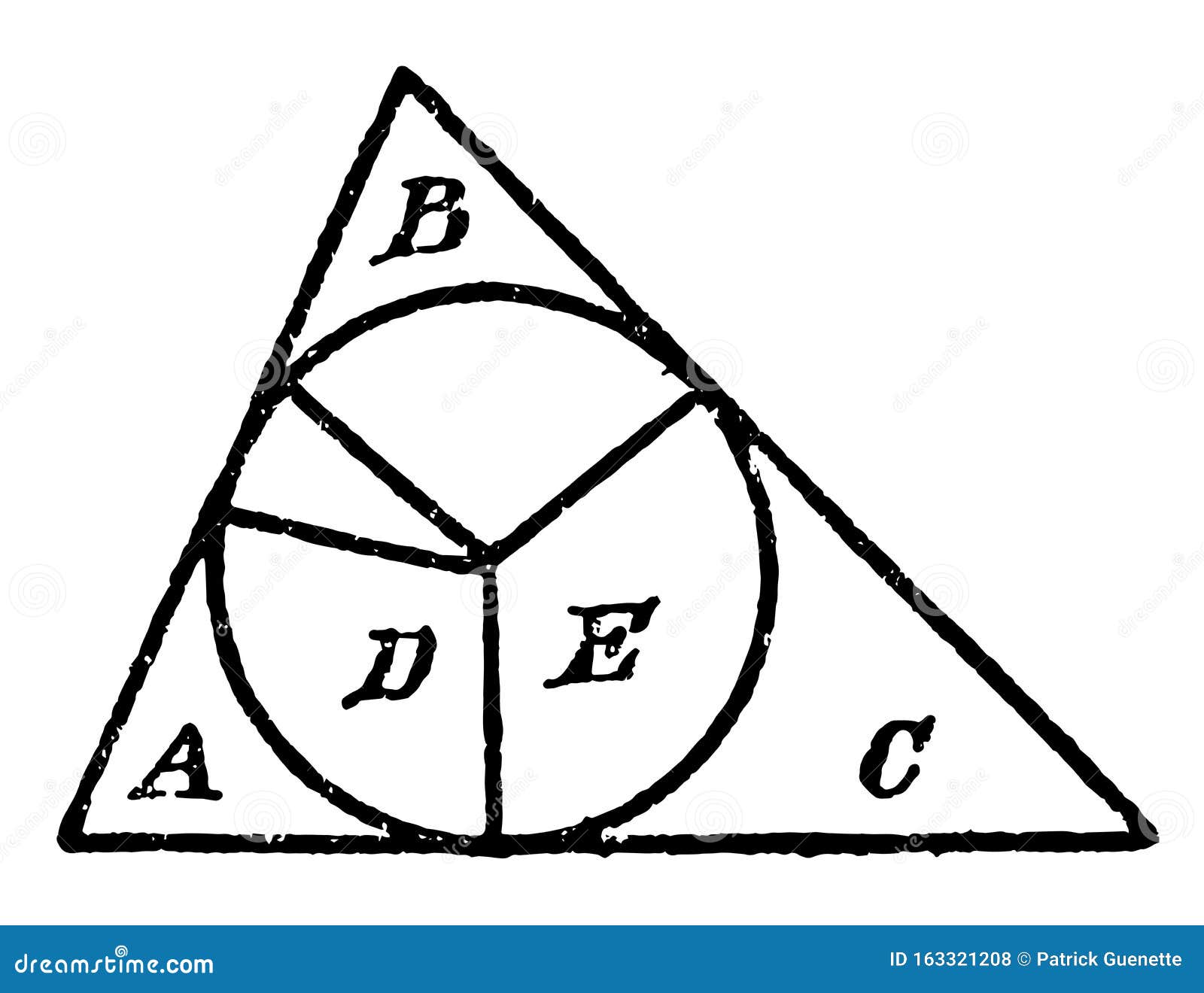 A Circle Inscribed In A Right Triangle, Didactic Material Vector ...