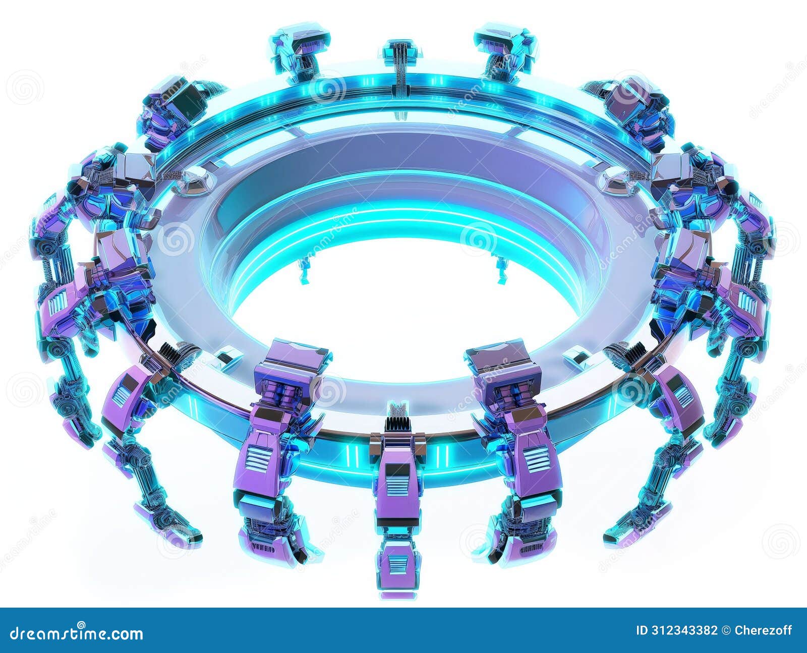 Futuristic Robotic Circle Formation Stock Photo - Image of circuit ...