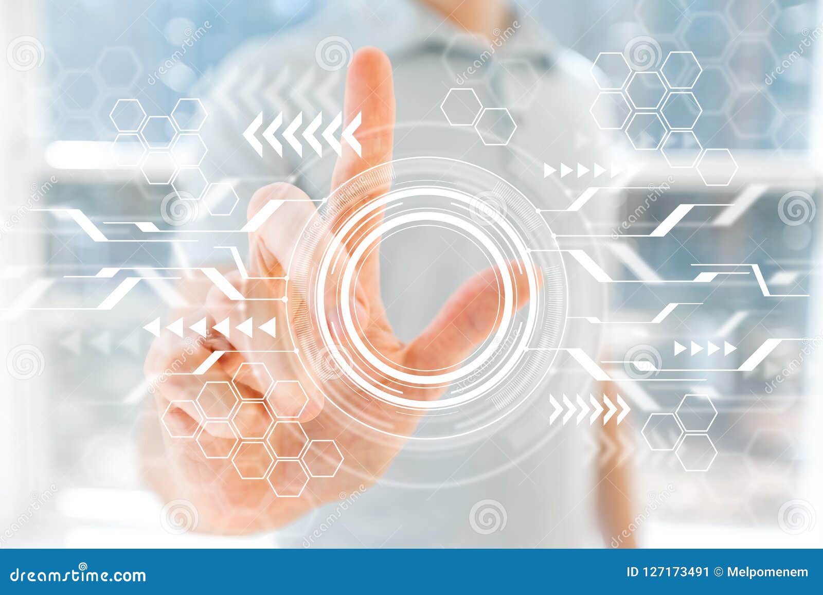 Circle Interface with Young Man Stock Image - Image of connection, male ...