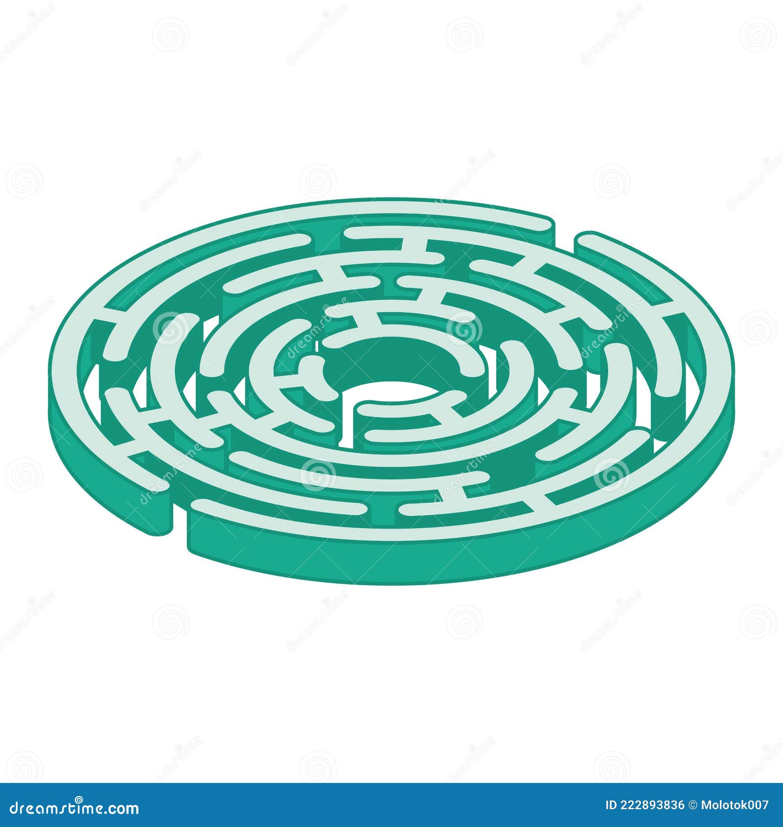 Circle Isometric Labyrinth Isolated on White Background. Outline Maze ... Circle Isometric Labyrinth Isolated on White Background. Outline Maze ...